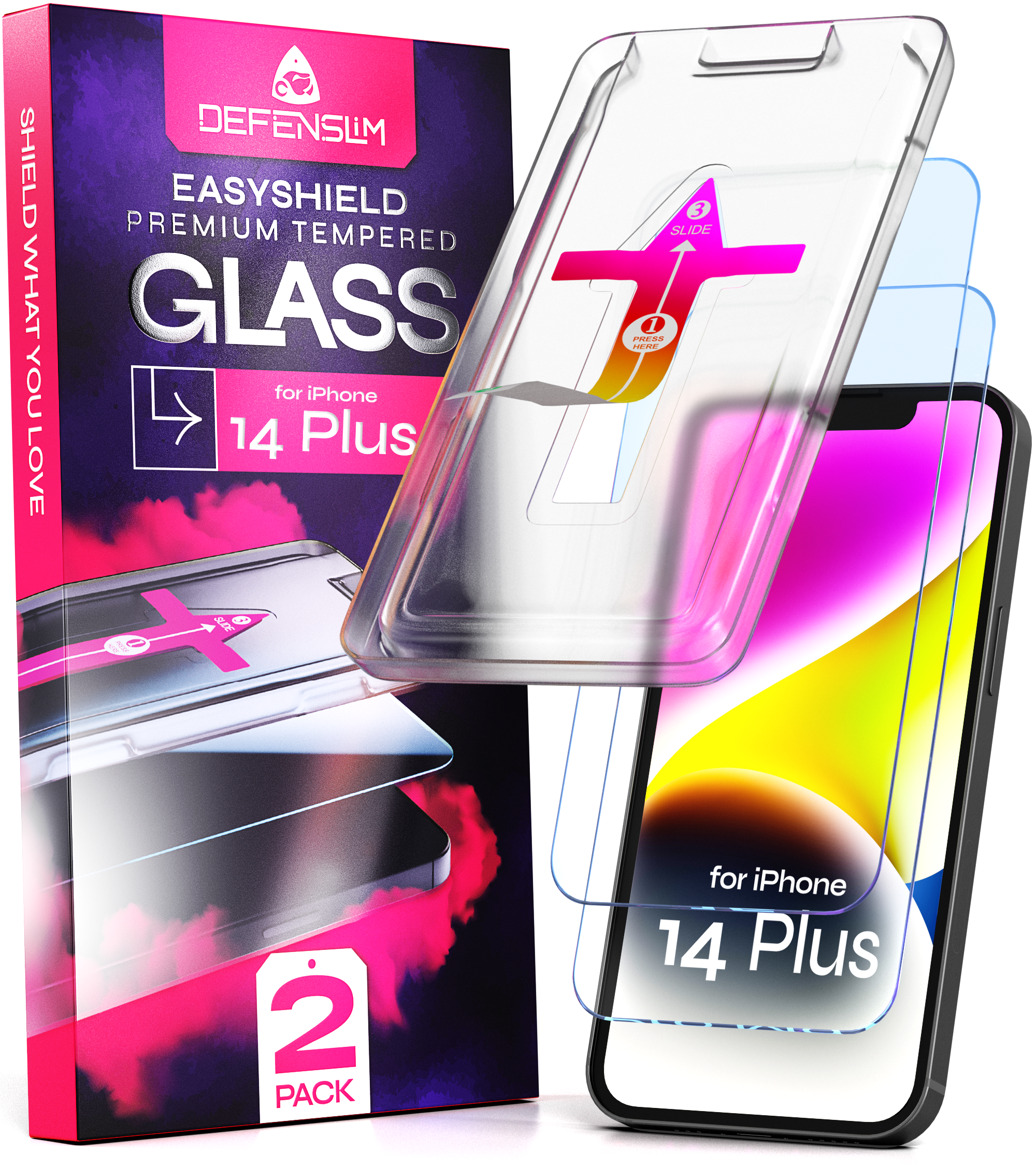 Defenslim iPhone 14 Plus Screen Protector [2-Pack] with Easy Auto-Alig ...